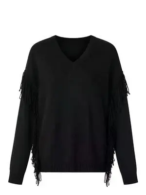 TWINSET Fringed Jumper - Black