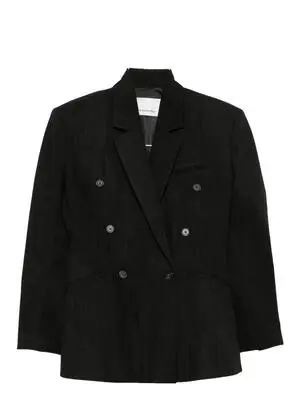 THE FRANKIE SHOP Pinstripe Double-breasted Blazer - Black