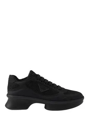 Prada Prada ReNylon And Mesh Lace-Up Sneakers Black
