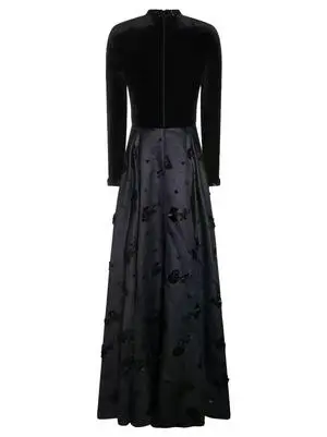 NISSA NISSA Sequin Embellished Velvet Bodice Dress
