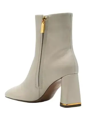 COCCINELLE Logo-plaque Block-heel Ankle Boots - Neutrals