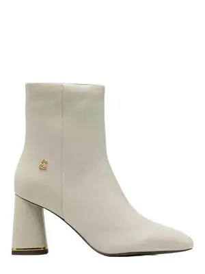 COCCINELLE Logo Plaque Block-heel Ankle Boots - Neutrals