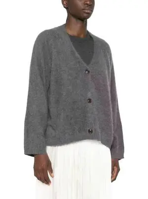 LE PETIT PULLE V-neck Button-up Cardigan - Grey