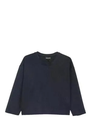 EMPORIO ARMANI Emporio Armani Herringbone Textured Crew Neck Sweater