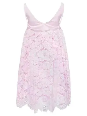 SELF-PORTRAIT Sequin-embellished Lace Mini Dress