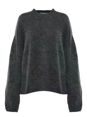 THE FRANKIE SHOP Brushed Finish Crew Neck Sweater - Grey