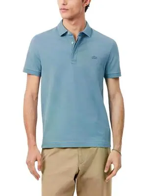 Lacoste Paris Logo-patch Polo Shirt Blue