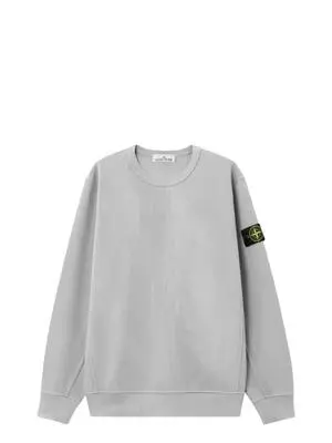 Stone Island Crewneck Sweatshirt In Organic Cotton Interlock - Grey