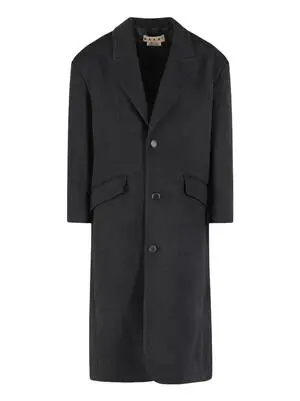 Marni Deep- Tweed Oversized Coat - Grey