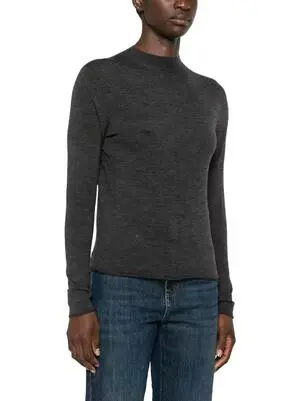 LE PETIT PULLE High Neck Long Sleeve Sweater - Grey