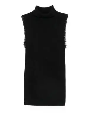 LE PETIT PULLE Le Petit Pulle Sleeveless Ribbed Vest With Frayed Detailing
