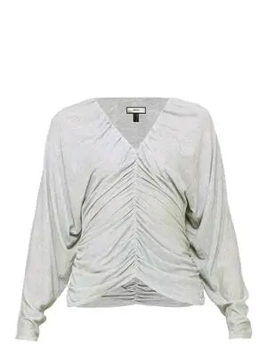 NISSA Draped Tencel™ And Wool Top - Grey