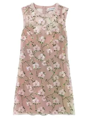 SELF-PORTRAIT Floral-sequin Mini Dress