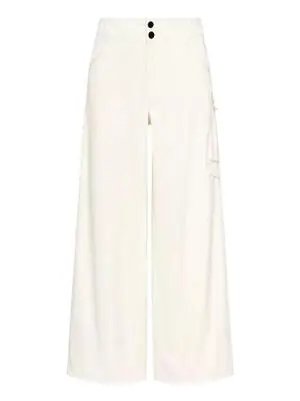 SELF-PORTRAIT Cream Wide-leg Pants - Neutrals