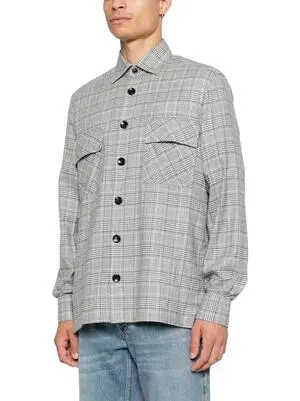 Kiton Prince Of Wales Check Shirt - Grey