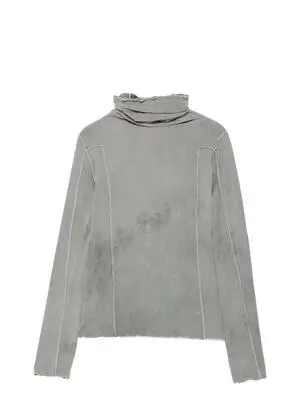 BASERANGE Baserange Ribbed Exposed-Seam High Neck Top