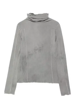 BASERANGE Ribbed Exposed-seam High Neck Top - Grey