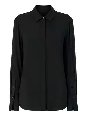 Liu Jo Crepe De Chine Shirt With Jewel Buttons - Black