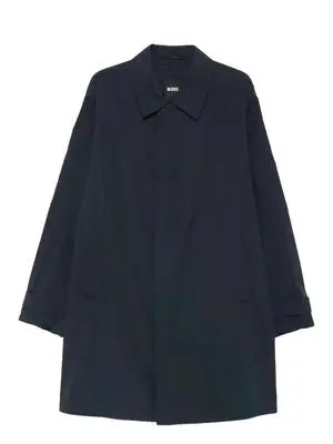 BOSS Concealed-front Coat - Blue