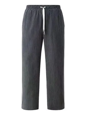 LIU JO Pinstriped Trousers With Lace Detail