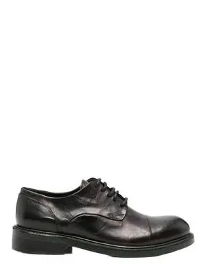LEQARANT Leather Lace-up Shoes - Red