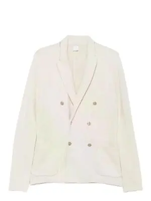 Eleventy Double-breasted Knitted Jacket - Neutrals