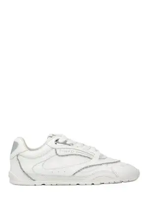 PINKO PINKO Crystal-Embellished Leather Sneakers