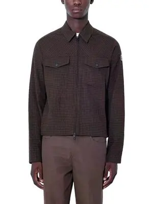 MONCLER Checked Zip-up Shirt Jacket