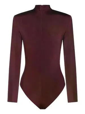 NISSA Cut-out Crystal-embellished Bodysuit - Red