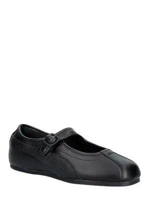 PUMA Ballet Flats With Buckle Strap Black