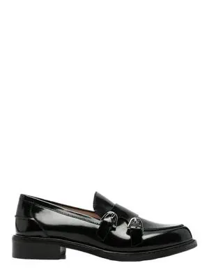 COCCINELLE Buckle-detail Leather Loafers - Black