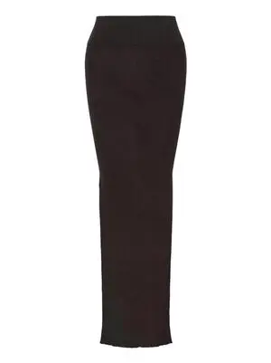 Rick Owens Ribbed Knit Maxi Skirt - Brown