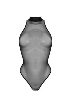 BORDELLE Bordelle Syra Mesh High-Neck Bodysuit Black