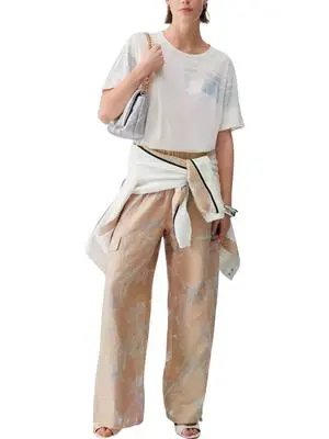 Liu Jo Rhinestone Embellished Logo-tape T-shirt - White