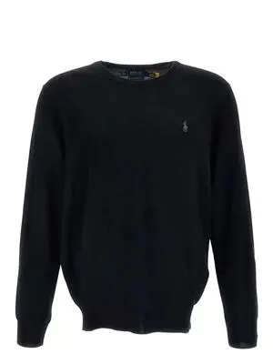 Polo Ralph Lauren Embroidered Logo Crew Neck Sweater - Black