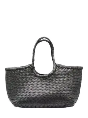 Dragon Diffusion Big Nantucket Woven Leather Tote Bag - Black