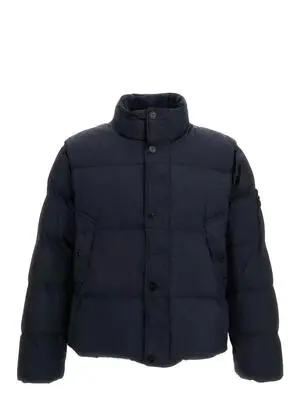 Stone Island 4100109 Crinkle Reps Ny Down Jacket With Wind Resistance And Anti-drop Blue