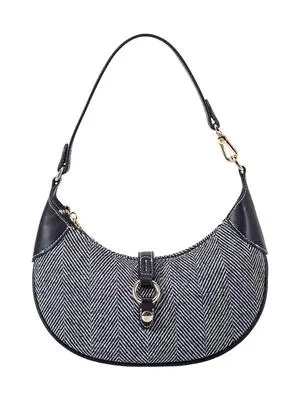 MKF COLLECTION - J'OMOR Mire Half Moon Shoulder Bag Herringbone - Black