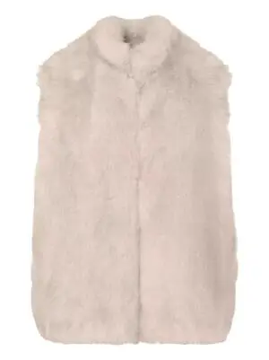 Liu Jo Belted Faux Fur Vest - Neutrals