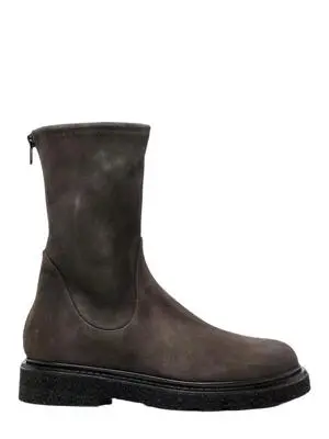 GUGLIELMO ROTTA Rear-zip Suede Ankle Boots - Brown
