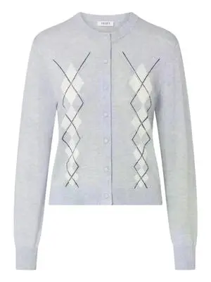 Liu Jo Wool Cardigan With Argyle-pattern - Blue