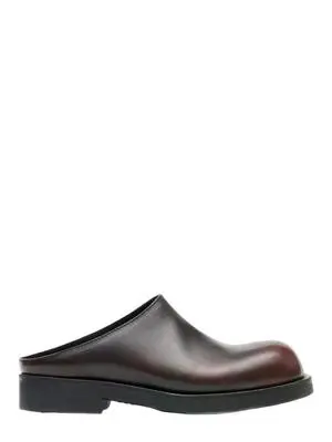 MAISON MARGIELA Brushed Leather Biker Mules Brown