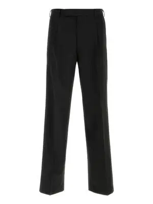 PT TORINO Pleated Wool Trousers - Black