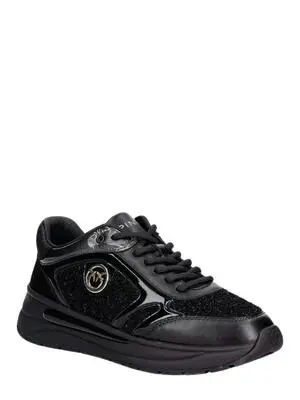 Pinko Nataly 02 Paneled Leather Sneakers - Black
