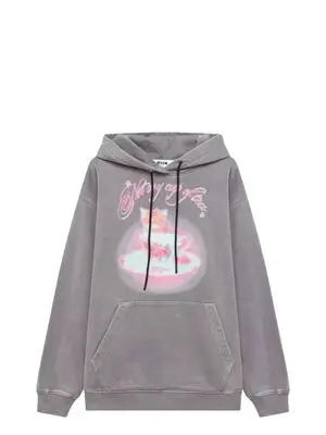 MSGM Rhinestone-embellished Graphic-print Hoodie
