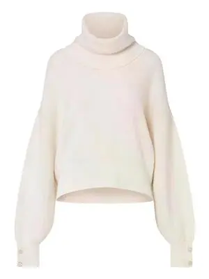 Liu Jo Turtleneck In Pure Wool - White
