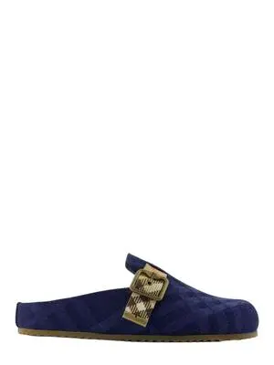Burberry Check Denim Urchin Clogs Blue