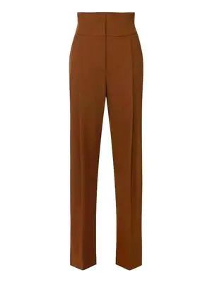 Elisabetta Franchi Gabardine Palazzo Trousers - Brown