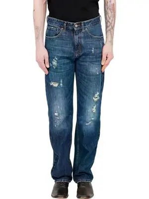 MAISON MARGIELA Distressed-finish Straight-leg Jeans Blue