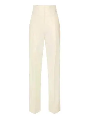 Elisabetta Franchi Gabardine Fabric Palazzo Trousers - Neutrals